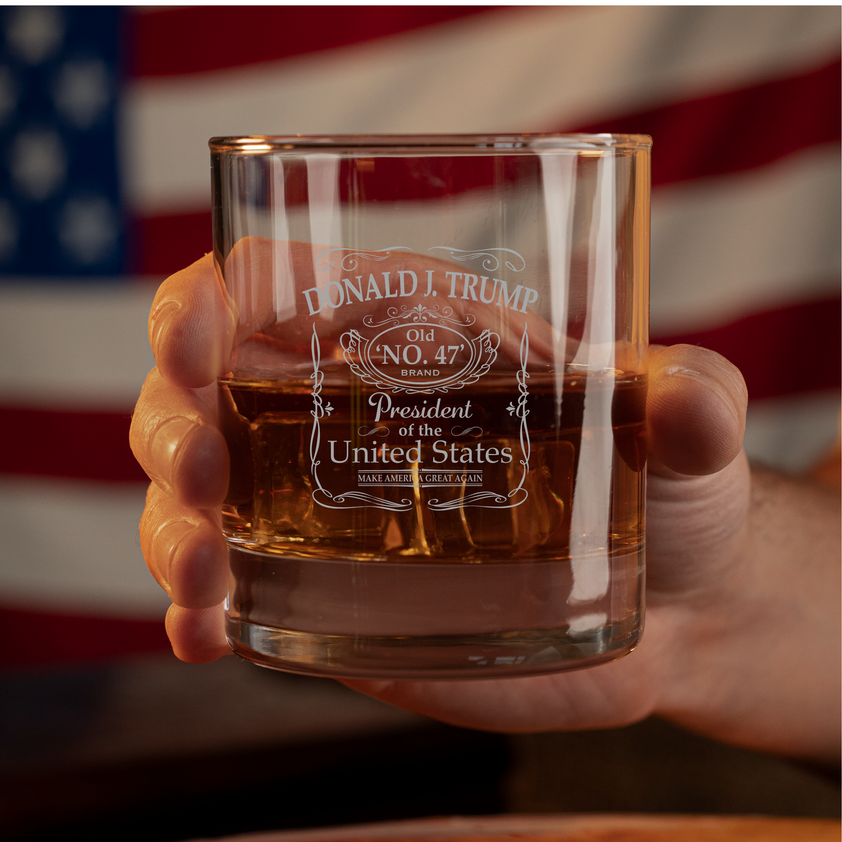 Donald J. Trump NO. 47 Whiskey Glass - Made in the USA