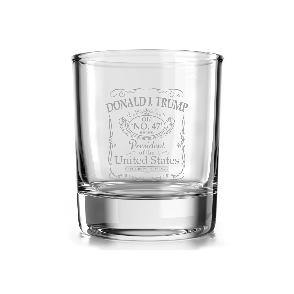 Donald J. Trump NO. 47 Whiskey Glass - Made in the USA