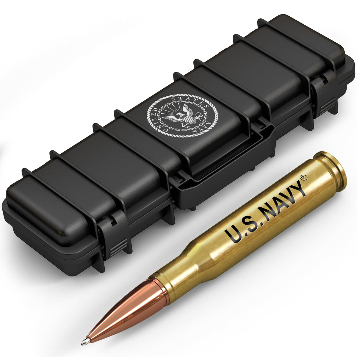 U.S. Navy Engraved 50 Caliber Real Bullet Casing Twist Pen - Polished