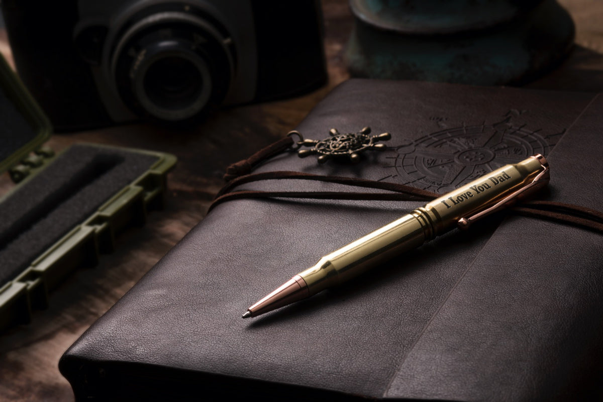 .308 Real Bullet Casing Refillable Twist Pen - I Love You Dad